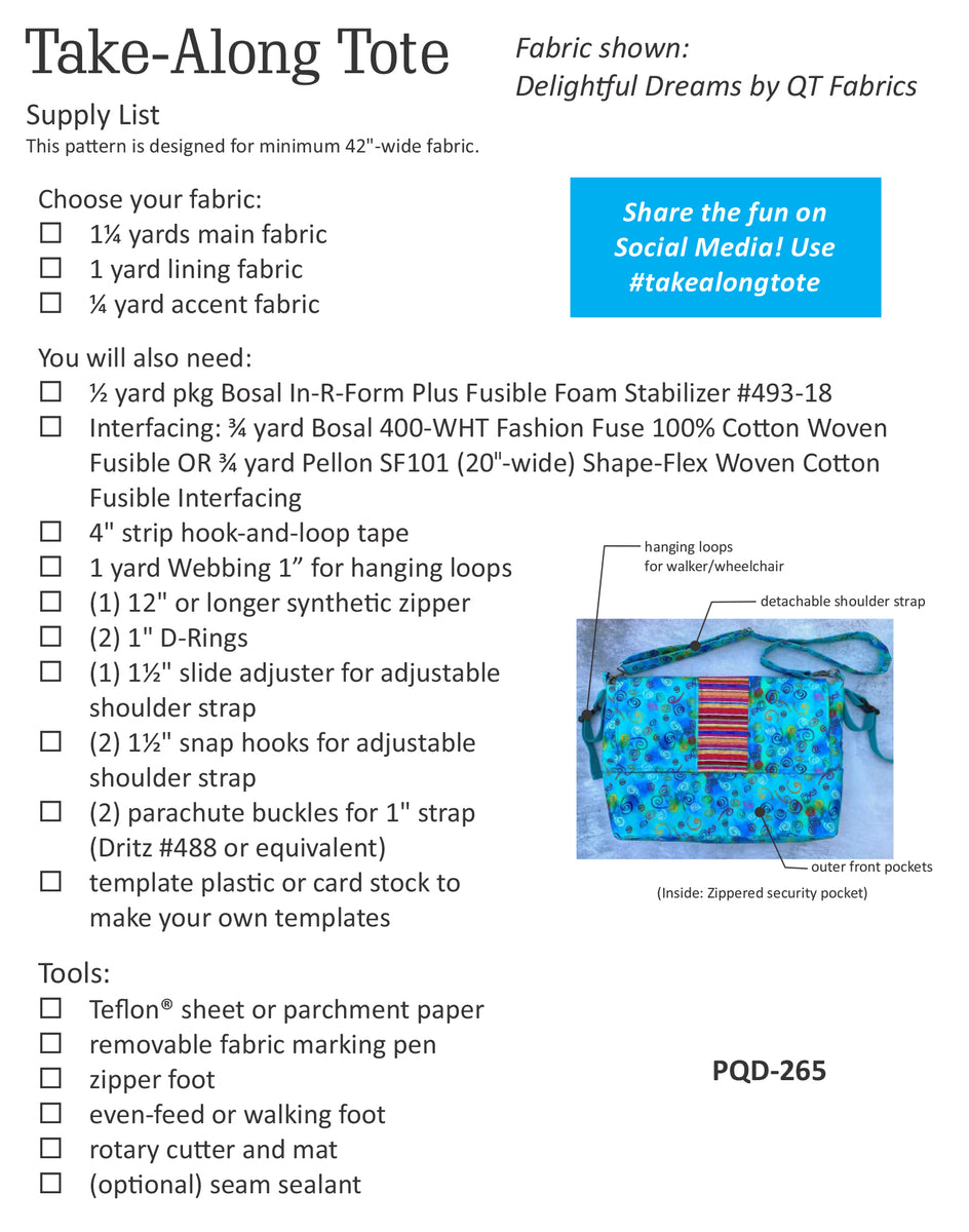 Take-Along Tote – Poorhouse Quilt Designs