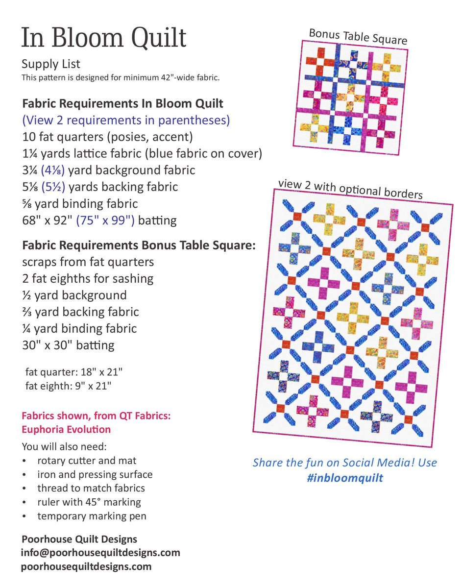 In Bloom Quilt – Poorhouse Quilt Designs