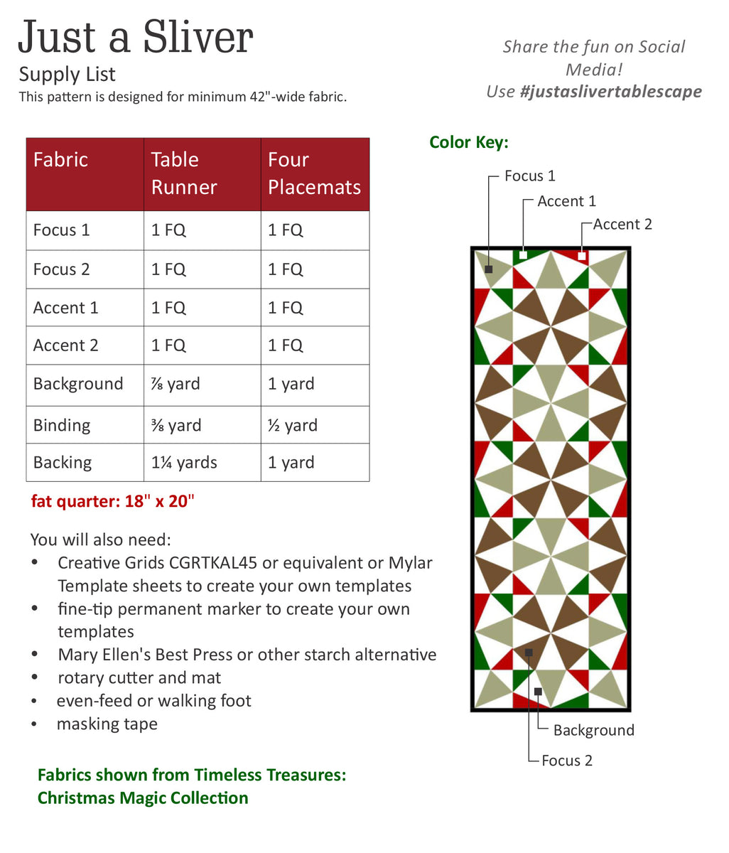 Just a Sliver – Poorhouse Quilt Designs